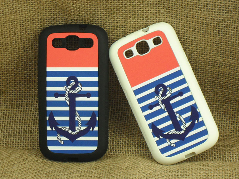 Samsung Galaxy S3 Case--anchor Strpe,in Protective Silicone Case,white ...