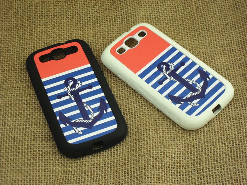 Samsung Galaxy S3 Case--anchor Strpe,in Protective Silicone Case,white ...