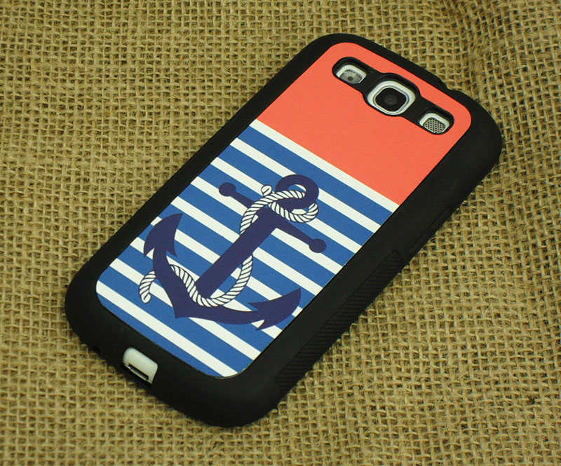 Samsung Galaxy S3 Case--anchor Strpe,in Protective Silicone Case,white ...